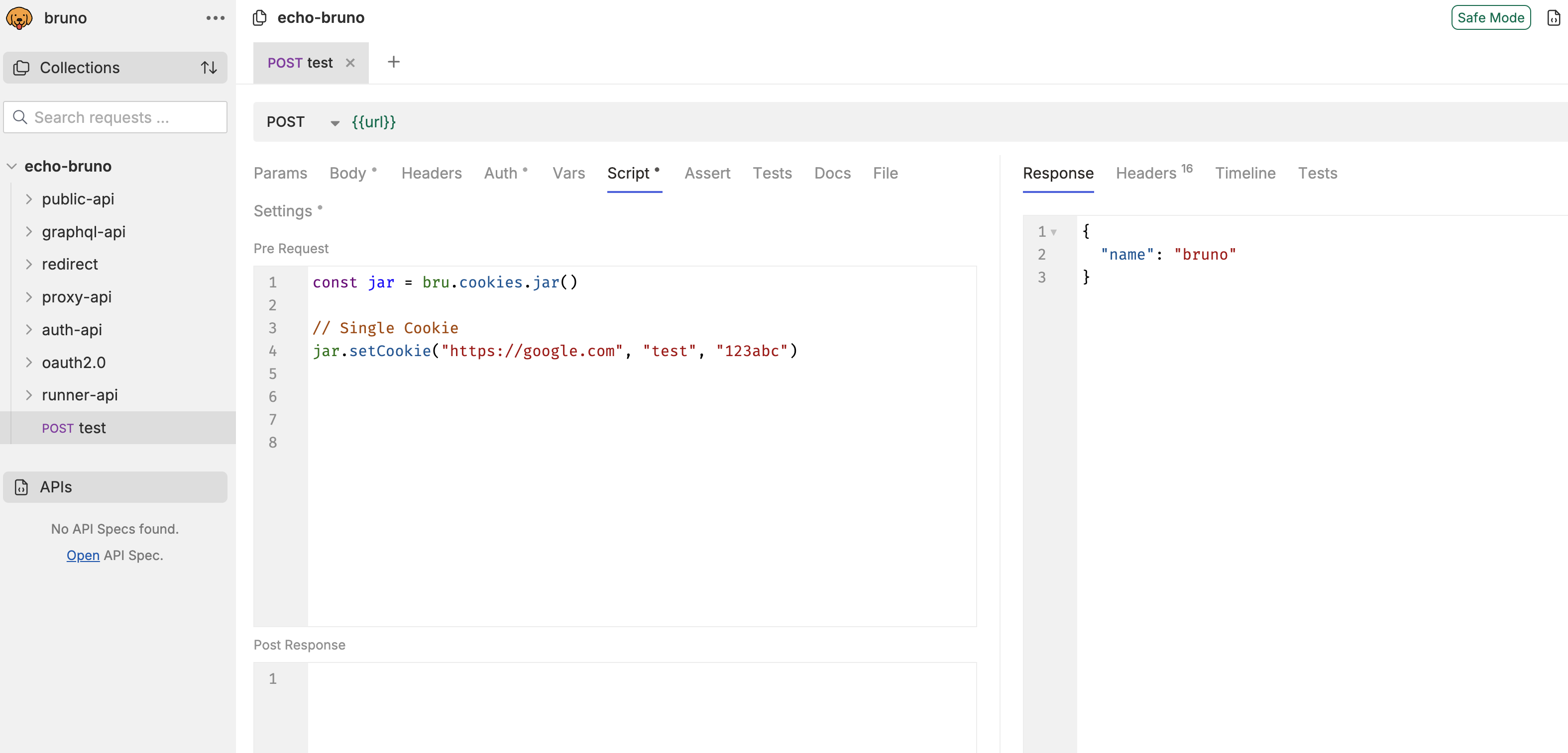 Automate Cookie Handling in Bruno with Scripting APIs
